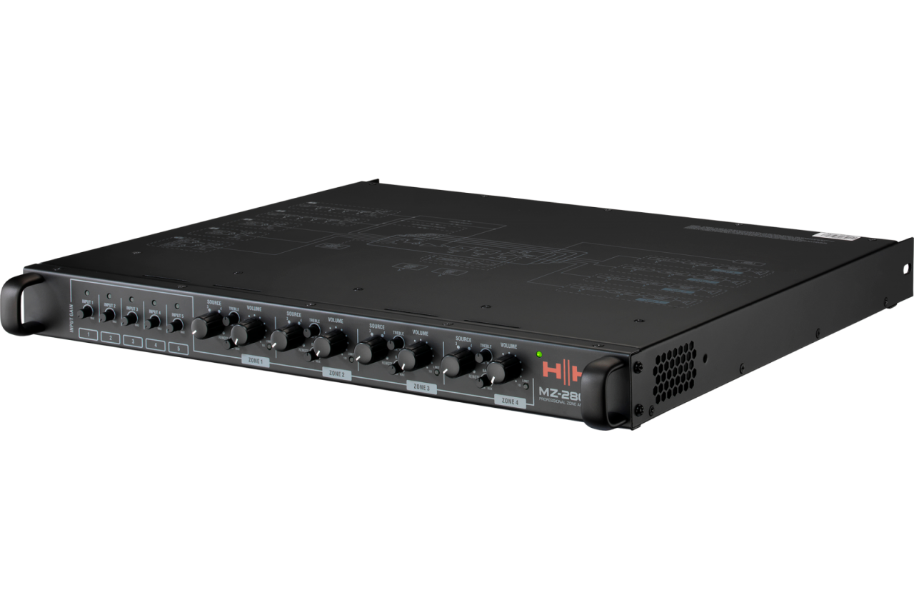 MZ-280Q | Four Zone Matrix Power Amplifier - HH Electronics
